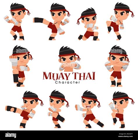 Vector Illustration Of Cartoon Thai Boxing Muay Thai Boxing Stock Vector Image And Art Alamy