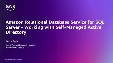 Joining Amazon Rds For Sql Server Instances To Self Managed Microsoft Active Directory Ad