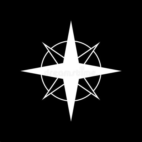 White North Direction Compass Icon On Dark Background Stock