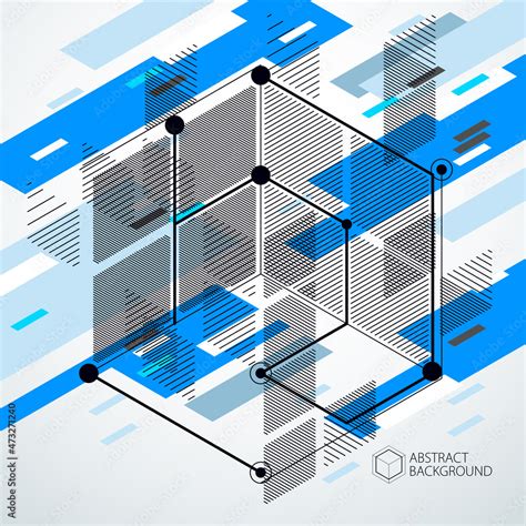 Vector Of Abstract Geometric 3d Cube Pattern And Blue Background Layout Of Cubes Hexagons