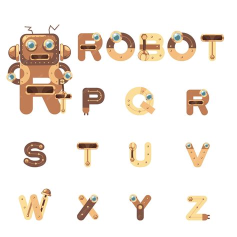 Premium Vector Illustration Isolated Alphabet Letter Robot Concept Vector