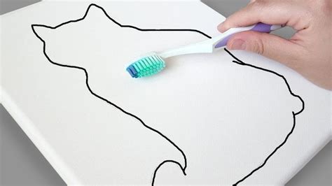 세상에서 가장 쉽게 고양이 그리는 법 칫솔 기법 아크릴화 그림 귀여운 고양이 그리기