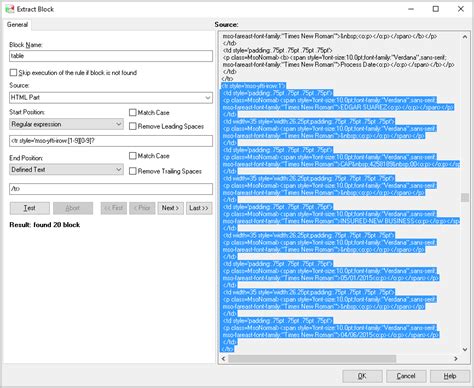 How To Extract Repeating Text Blocks From Emails