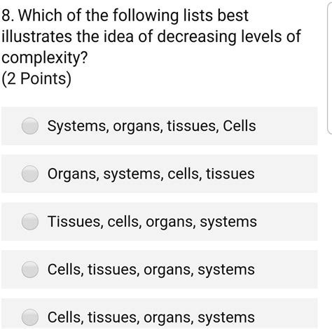 8 Which Of The Following Lists Best Illustrates The Idea Of Decreasing