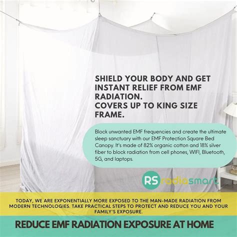 New Emf Protection Bed Canopy Square Rf Shielding 5g Anti Radiation Etsy
