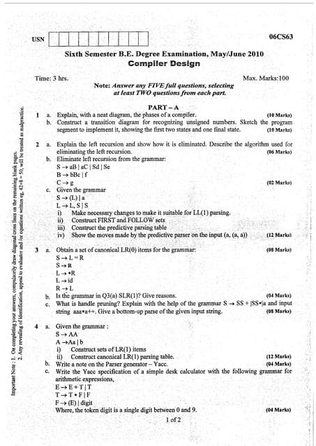 compiler design june 2010 pdf