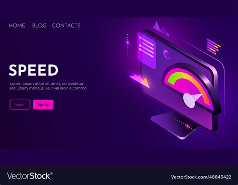 Computer Speed Analysis Processor Acceleration Vector Image