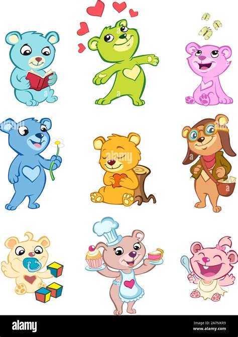 Little Stuffed Fluffy Playful Teddy Bear Toy Vector Illustration