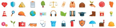 Hse Icons Set Colorful Set Of Icons Representing Different Aspects Of