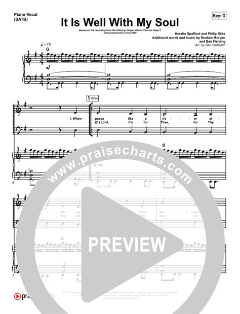 It Is Well With My Soul Sheet Music PDF Hillsong Worship PraiseCharts
