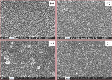 Fesem Of Molybdenum Doped In2s3 Thin Films A 0 B 1 C 2 And D 3