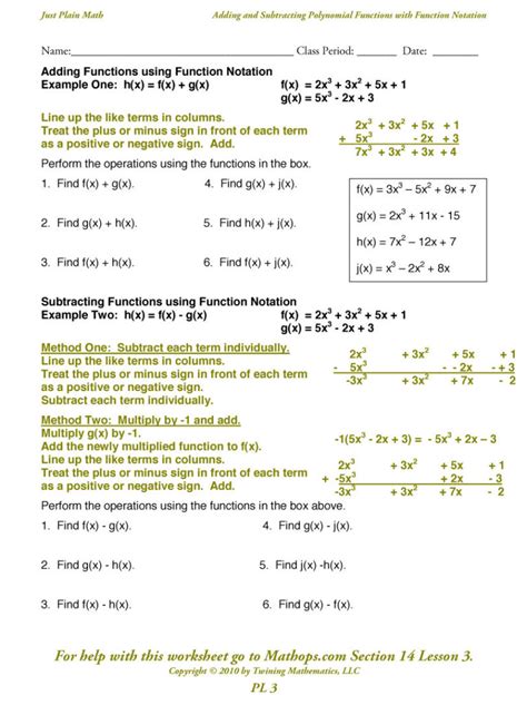 Adding And Subtracting Polynomials Worksheet Db Excel