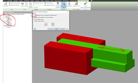 Parts Not Fixed In Grounded Group Inventor Dynamic Simulation