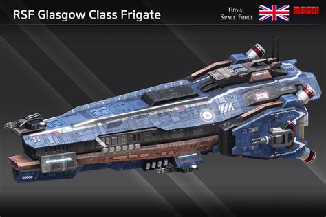 Spaceship Rsf Glasgow Class Frigate 3d Model