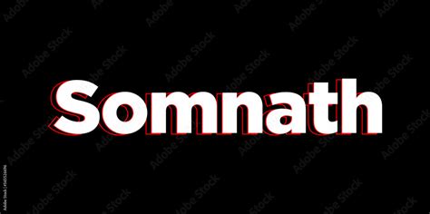 Somnath Lord Shiva Jyotirlinga Typography Somnath Lettering Stock