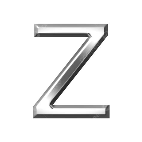 نص حرف Z ثلاثي الأبعاد فني فضة أيقونة Png صورة للتحميل مجانا