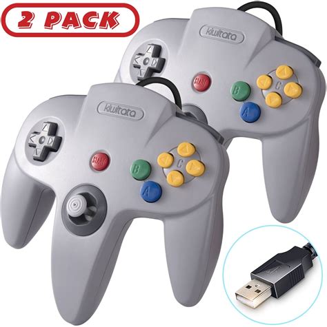 2 Pack Classic N64 Usb Controller Kiwitatá Retro N64 Bit Usb Wired
