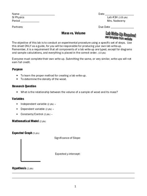 Fillable Online Plotting Mass Vs Volume For Density Lab Data Youtube