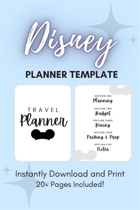 Disney Printable Planner With 20 Pages