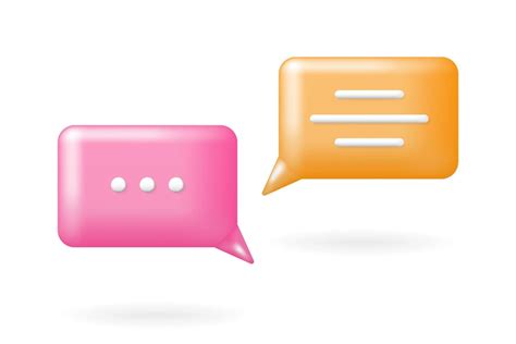 3d Color Speech Bubble Balloon Element For Conversation Comic Talking Speaking Message Text