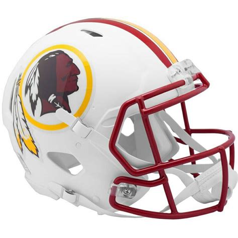 Redskins Full Size Authentic On Field Matte White Speed Helmet