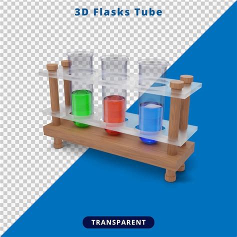 Premium PSD 3d Rendering Flask Laboratory Illustration
