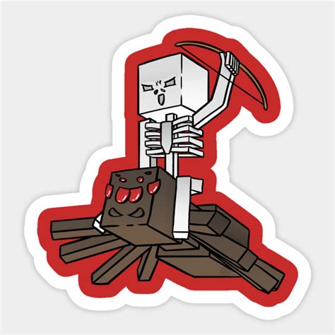 Minecraft Spider Jockey Riding Sticker Teepublic