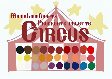 Circus Big Top Theme Color Palette For Procreate Etsy