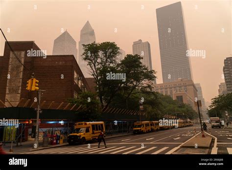 Smoky Haze Covers New York On Wednesday June 7 2023 Smoke From