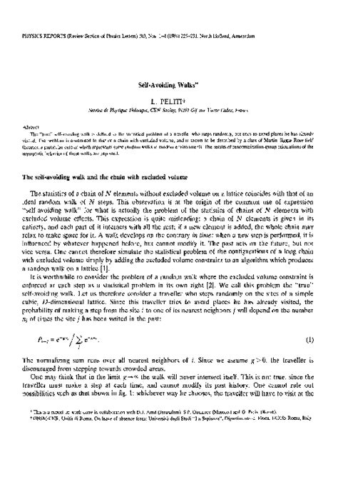 Pdf Self Avoiding Walks