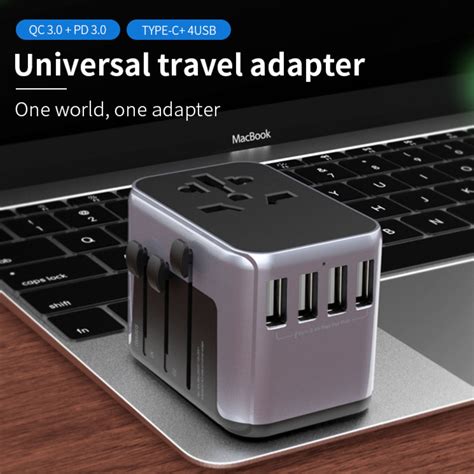 Adaptor Incarcator Convertor Priza Universal De Calatorie Cu USB Si Qc PD W Type C ESL