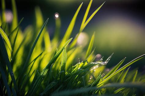 Premium Photo A Close Up Picture Of Green Fresh Grass In Springtime