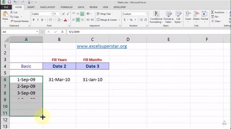 how to automatically write dates years months in excel excel in hindi