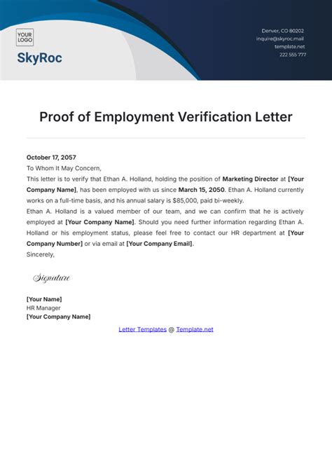 Free Verification Letter Templates Editable And Printable