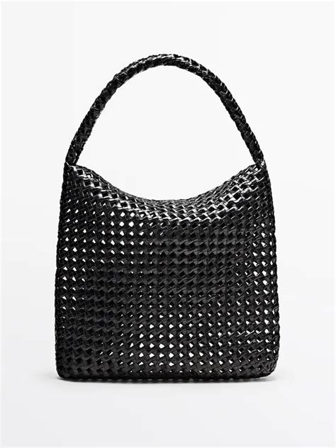 Bolso Piel Napa Trenzado Detalle Nudo · Negro · Accesorios Massimo Dutti
