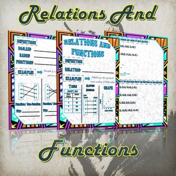 Relations And Functions Guided Notes And Practice By The Unique Educator