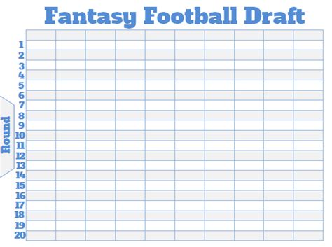 Printable Fantasy Football Draft Board Printable Templates