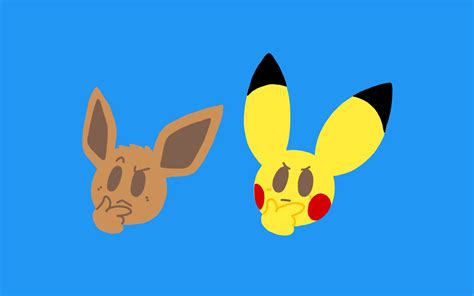 Eevee And Pikachu Stylized As Thinking Emojis Rpokemonart