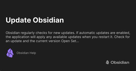 Update Obsidian Obsidian Help