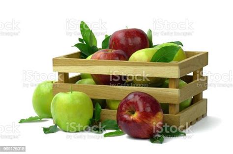 흰색 배경에 나무 상자에 사과입니다 격리 익은 과일 한 상자 수확 가 다이어트 개념입니다 신선한 과일의 빠른 납품입니다 0명에
