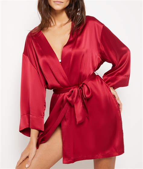 Silk Robe Pearly Rouge Etam