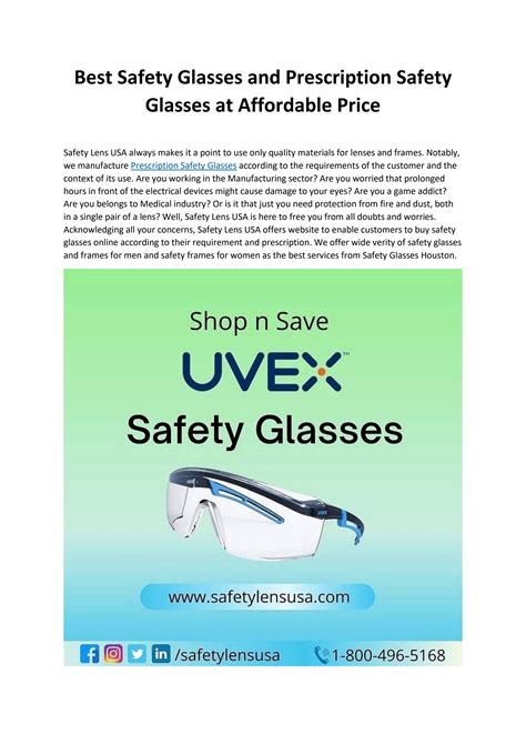 Best Safety Glasses And Prescription Safety Glasses At Affordable Price By Safetylenscom Issuu