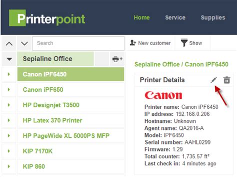 Edit Printer Details Printerpoint