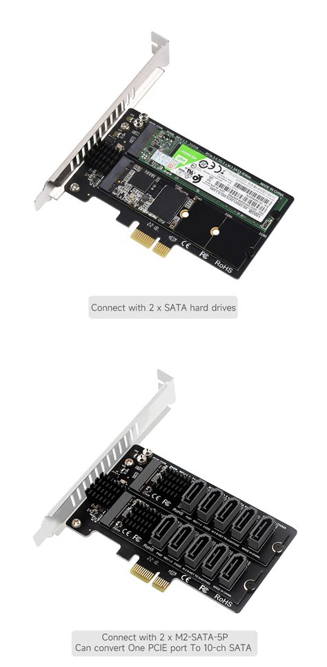 Pcie X1 To 2 Ch M 2 Sata 6gbps Expander Jmb582 Control Chip Pcie