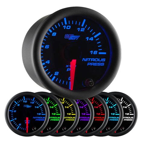 Glowshift Gauges Black 7 Color Nitrous Pressure Gauge Gs C714 Urotuning