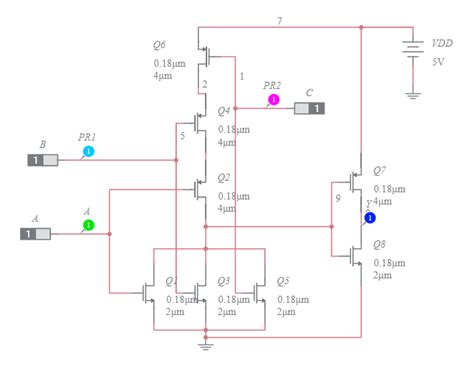 3 Input CMOS OR Gate Multisim Live