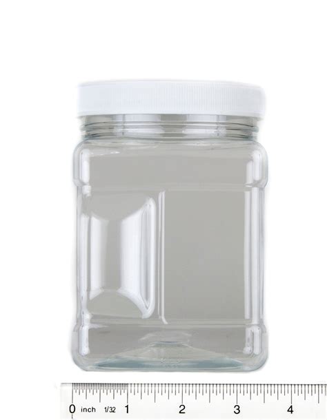 Square Grip Clear Container Quart