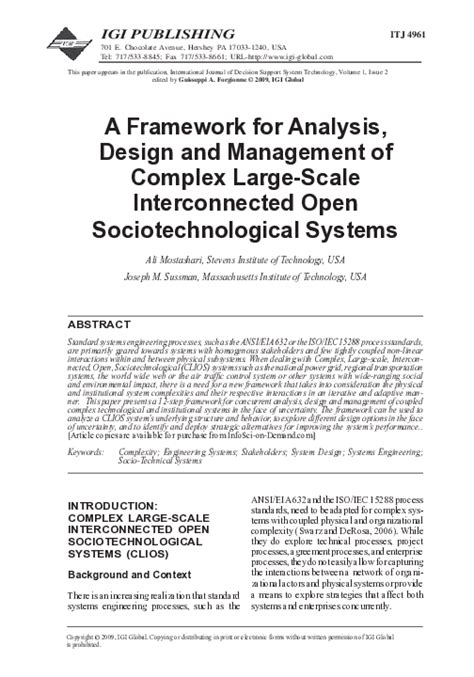 Pdf A Framework For Analysis Design And Management Of Complex Large