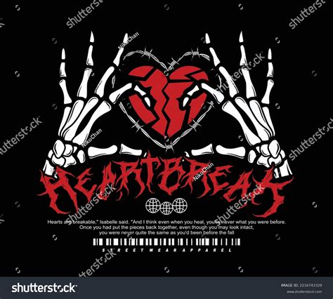 Heartbreak Vintage Graphic Design Creative Clothing Stock Vector