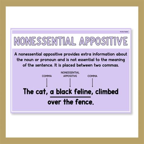 Appositive Posters Essential And Nonessential Improve Grammar And Sentence